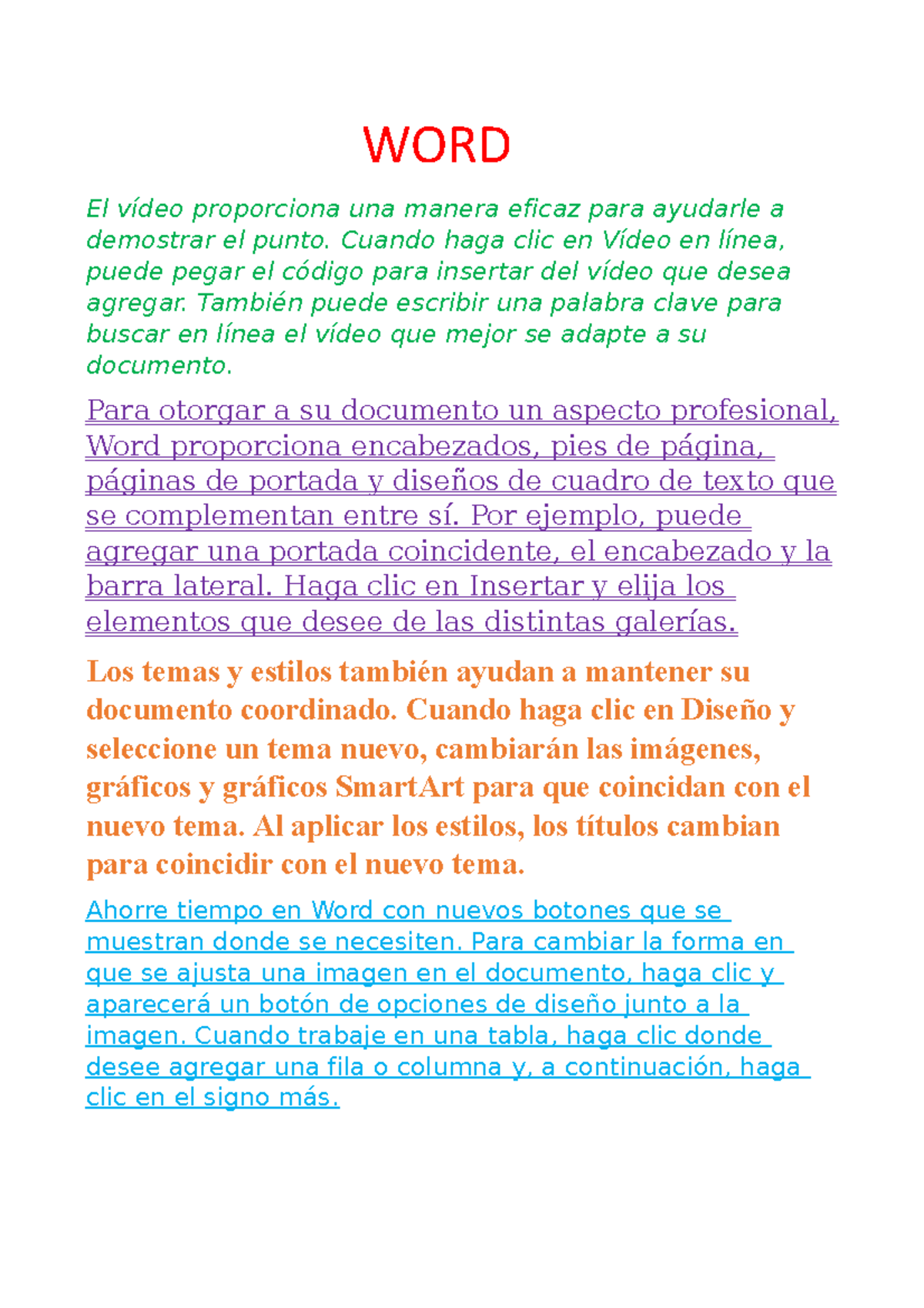 Informatica 1 - provecho - WORD El vídeo proporciona una manera eficaz ...