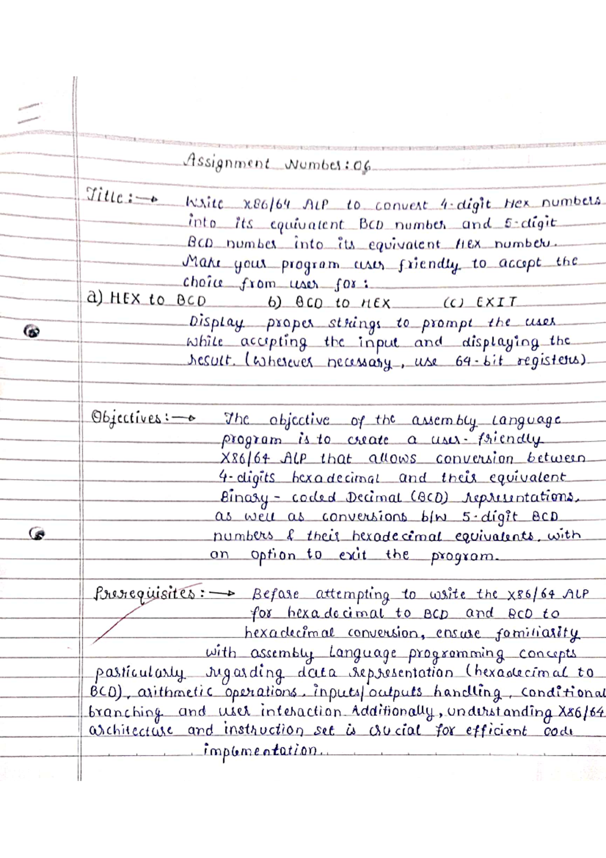 MPL Assignment 6 - gjjkll; - Microprocessor Architecture - Studocu