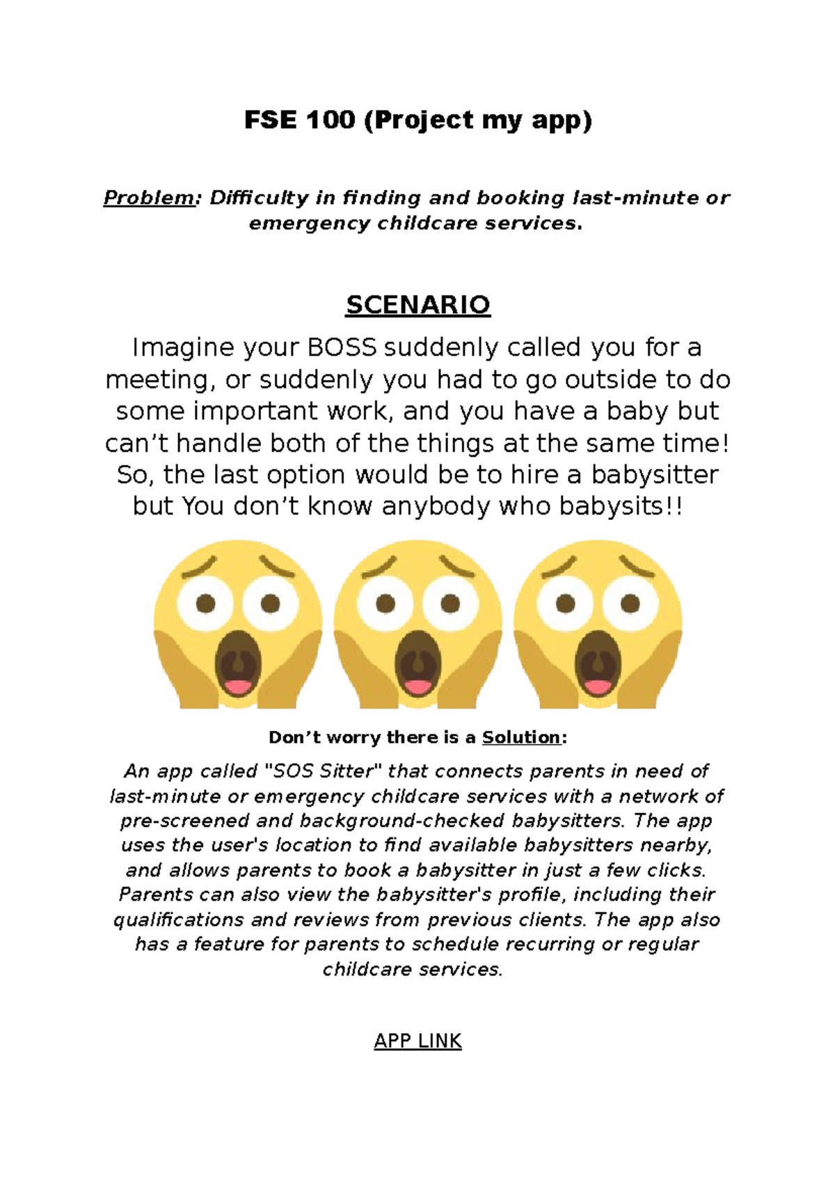 FSE 100 - yes i wan pdf - FSE 100 (Project my app) Problem: Difficulty ...