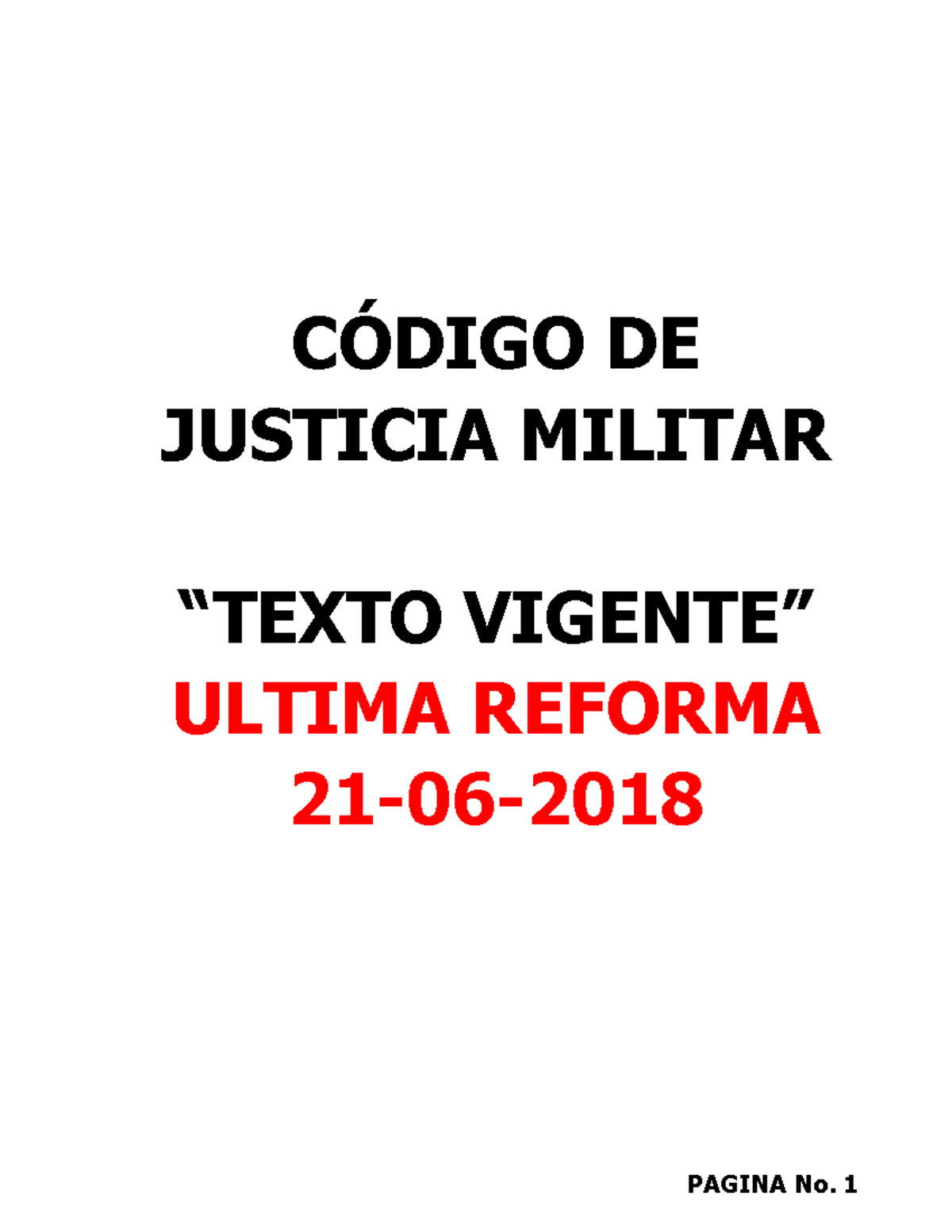 02 Codigo DE Justicia Militar LA Buena 2018 - C”DIGO DE JUSTICIA MILITAR