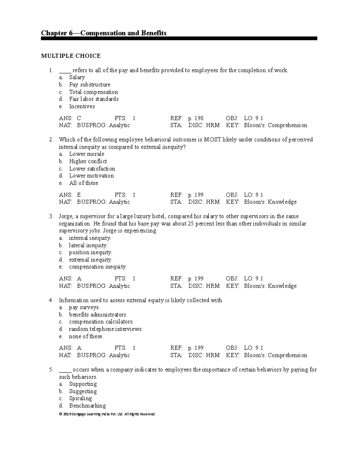 Compensation - More Questions - Chapter 6—Compensation and Benefits ...