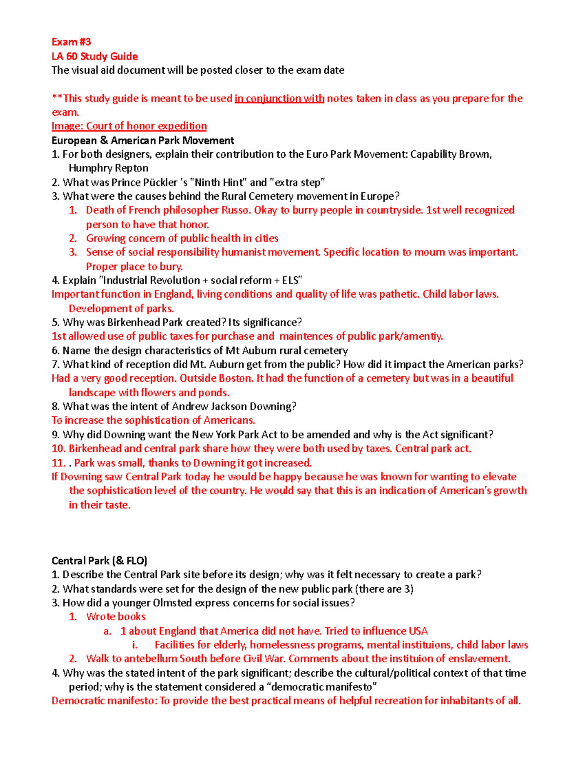 Study Guide #3 - Exam # LA 60 Study Guide The visual aid document will ...