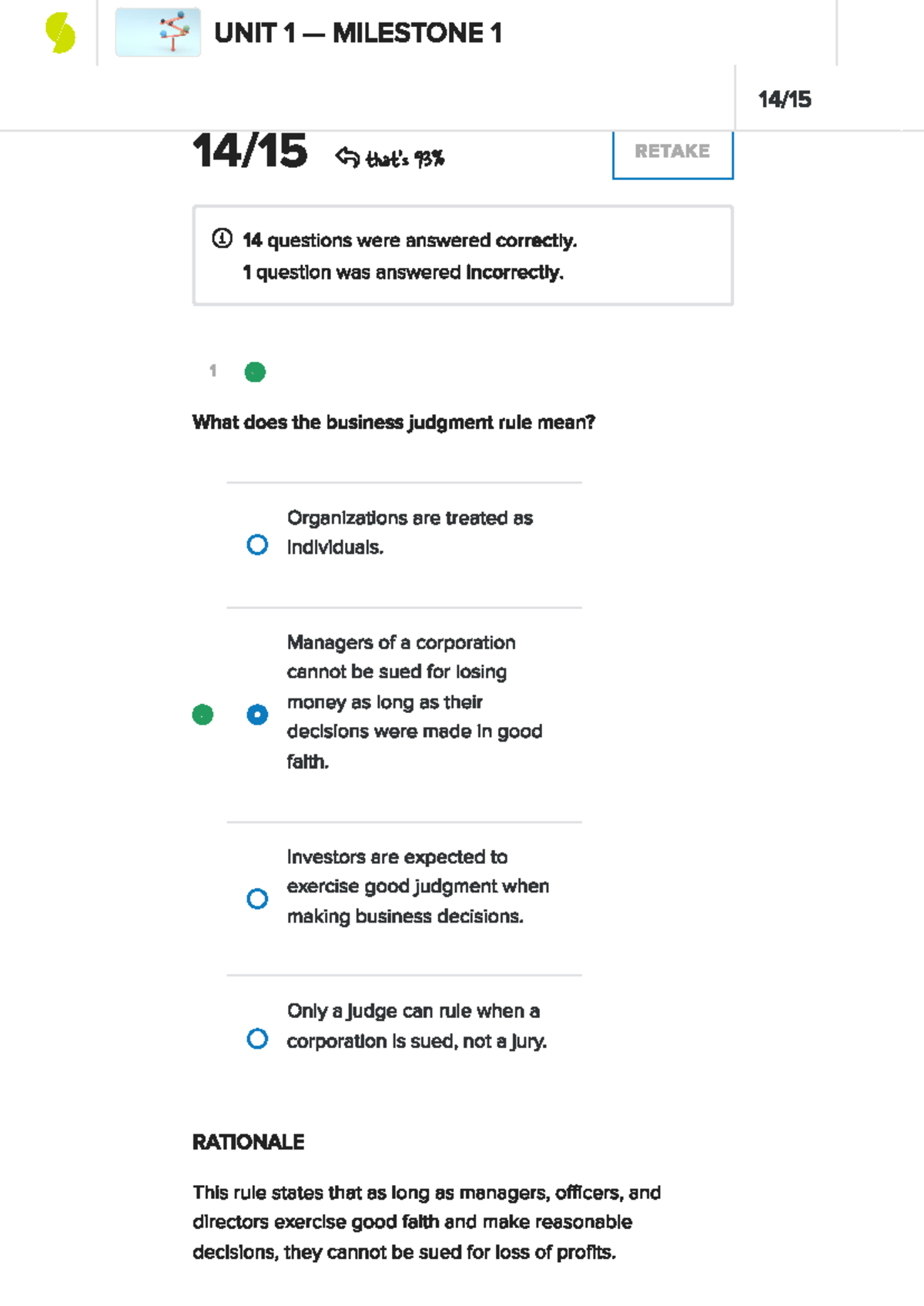 Sophia Business Ethics Unit 1 Milestone 1 - BUS 202 - Studocu