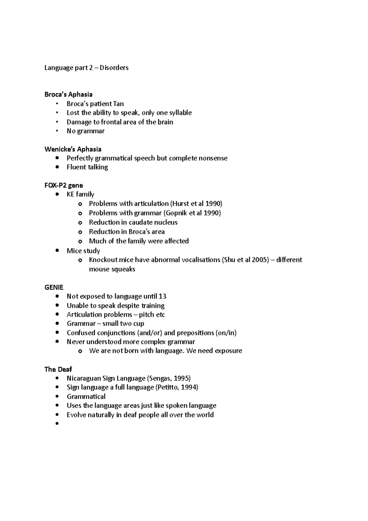 Language part 2 – Disorders - Language part 2 – Disorders Broca’s ...