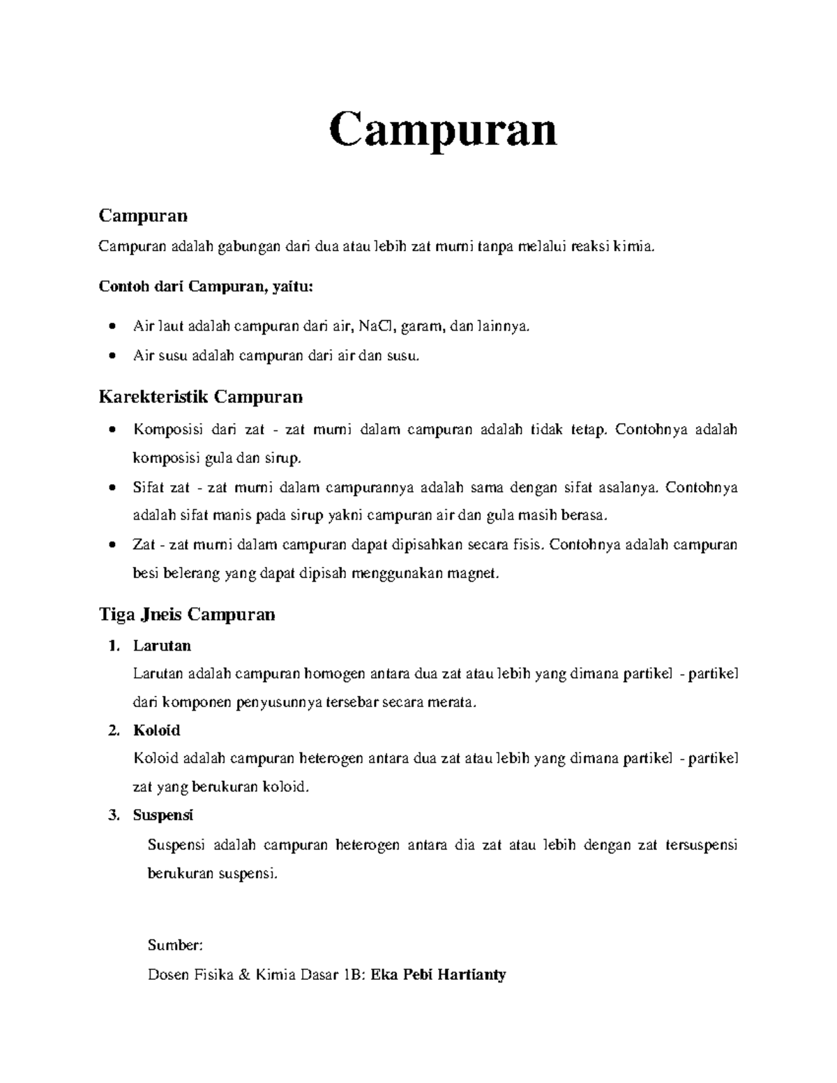 Campuran - Campuran Campuran Campuran adalah gabungan dari dua atau ...