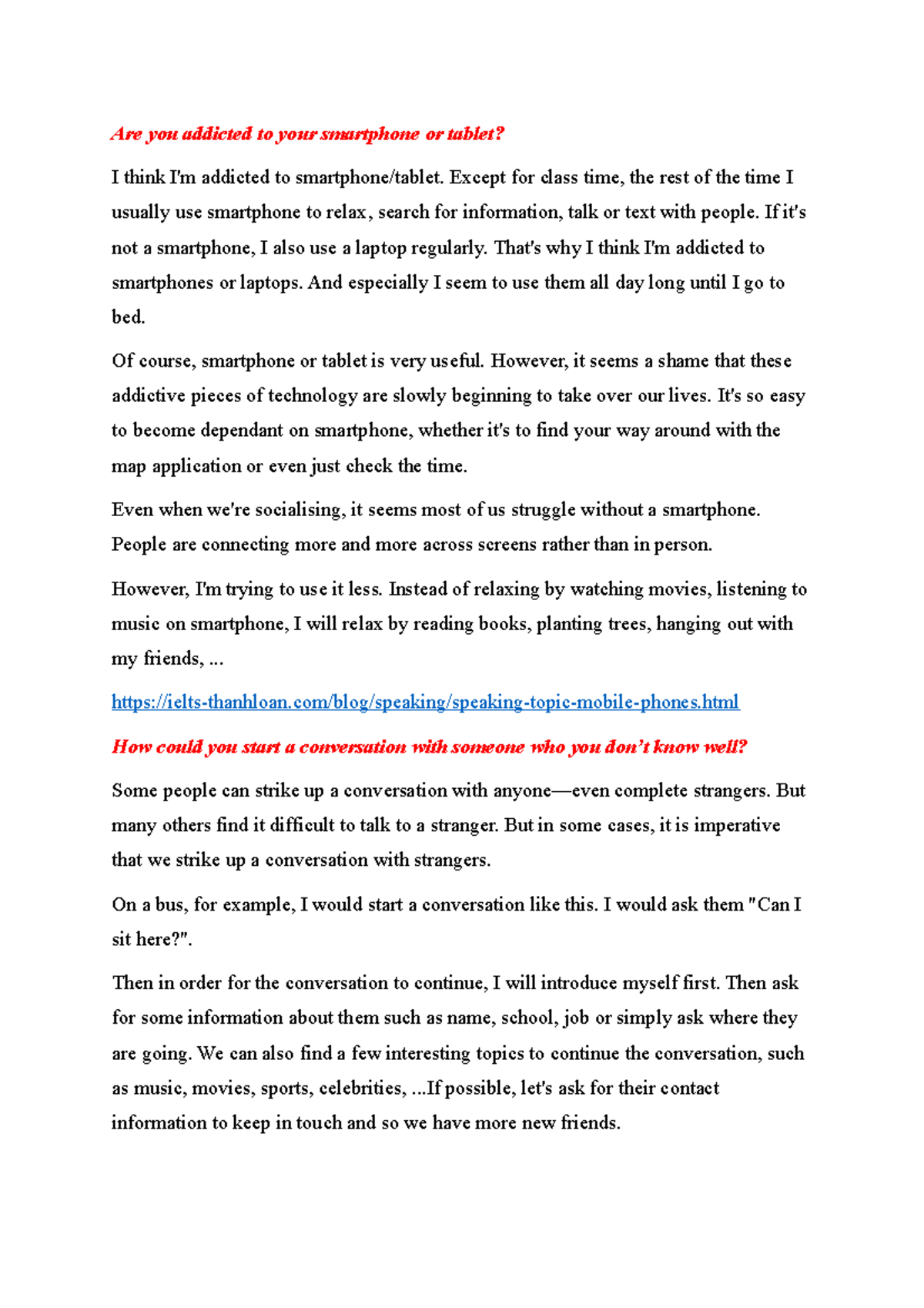 Speaking - Are you addicted to your smartphone or tablet? I think I'm ...