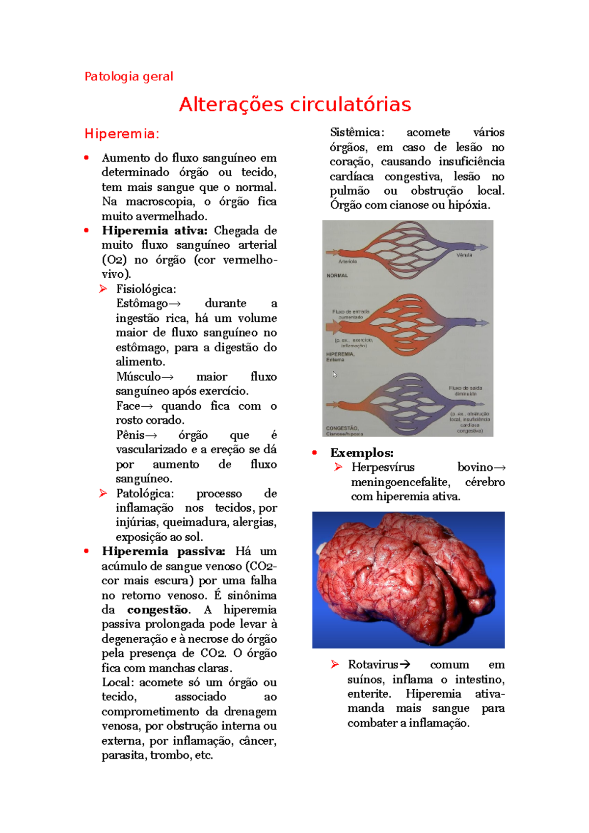 Alterações circulatórias - Patologia geral Alterações circulatórias ...
