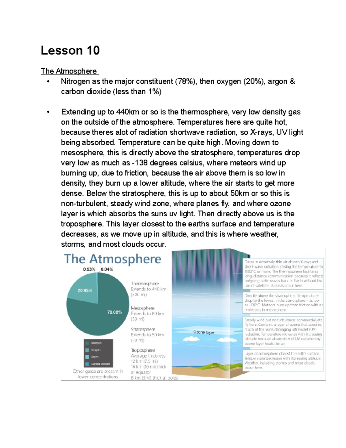 Lesson 10 PHYS 273 - lecture notes - Lesson 10 The Atmosphere ...