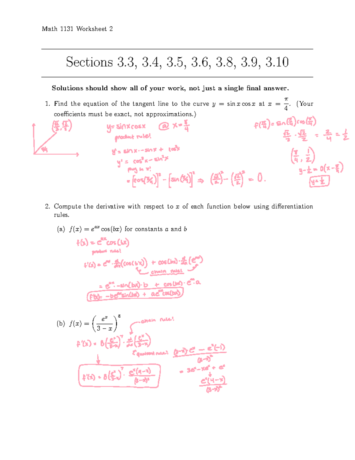 Calc1 worksheet 2 2021 - Math 1131 Worksheet 2 Sections 3, 3, 3, 3, 3 ...