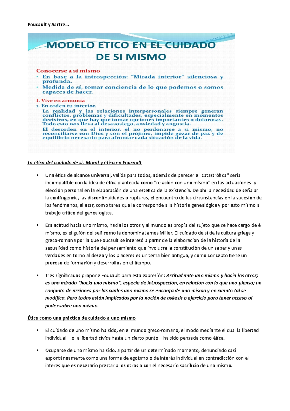 Foucault y Sartre apuntes de clase, ppts - Foucault y Sartre... La ...