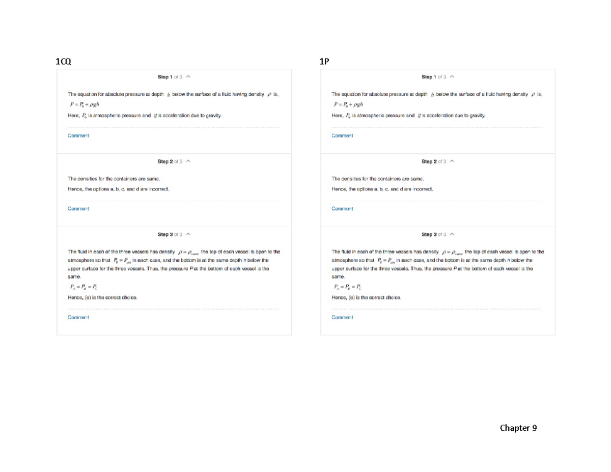 Chapter 9 Solutions - PHYS 105 - 1CQ 1P 2CQ 2P 3P 4CQ 4P 5P 7P 8CQ 10CQ ...