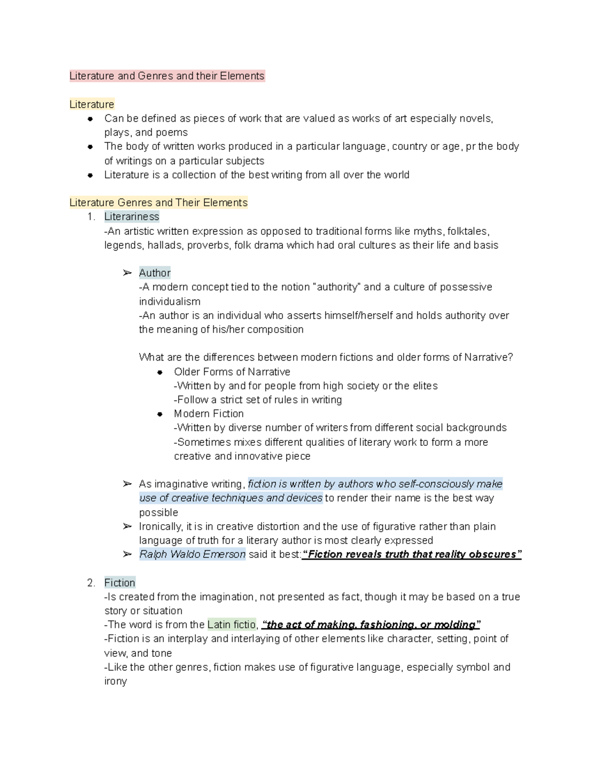 21st C.L- Literature and Genres and their Elements - Literature and ...