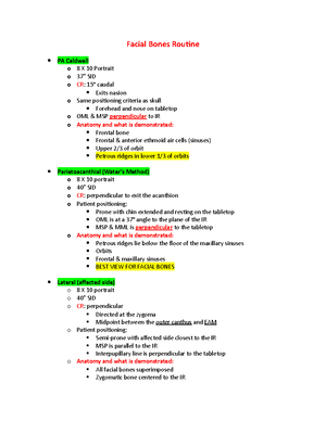 Skull - Projection summaries - Routine Skull Projections PA Axial ...
