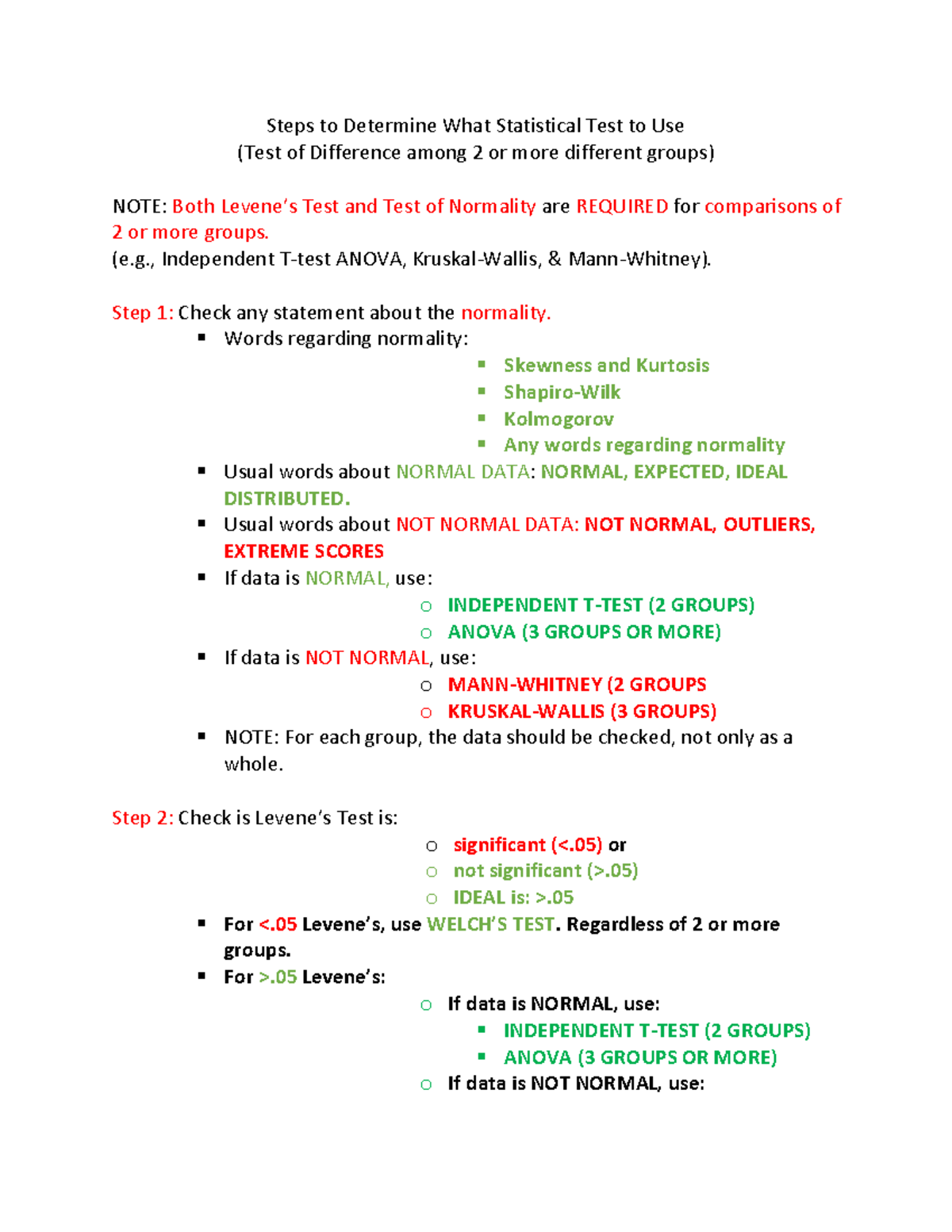 Statistical- Tests-TEST-OF- Difference - Steps to Determine What ...