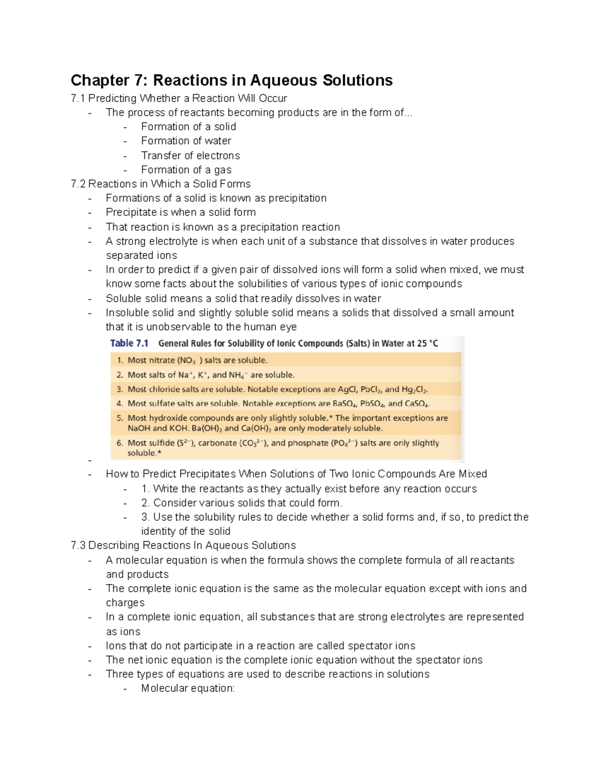 Chapter 7 Reactions in Aqueous Solutions - Google Docs - Chapter 7 ...