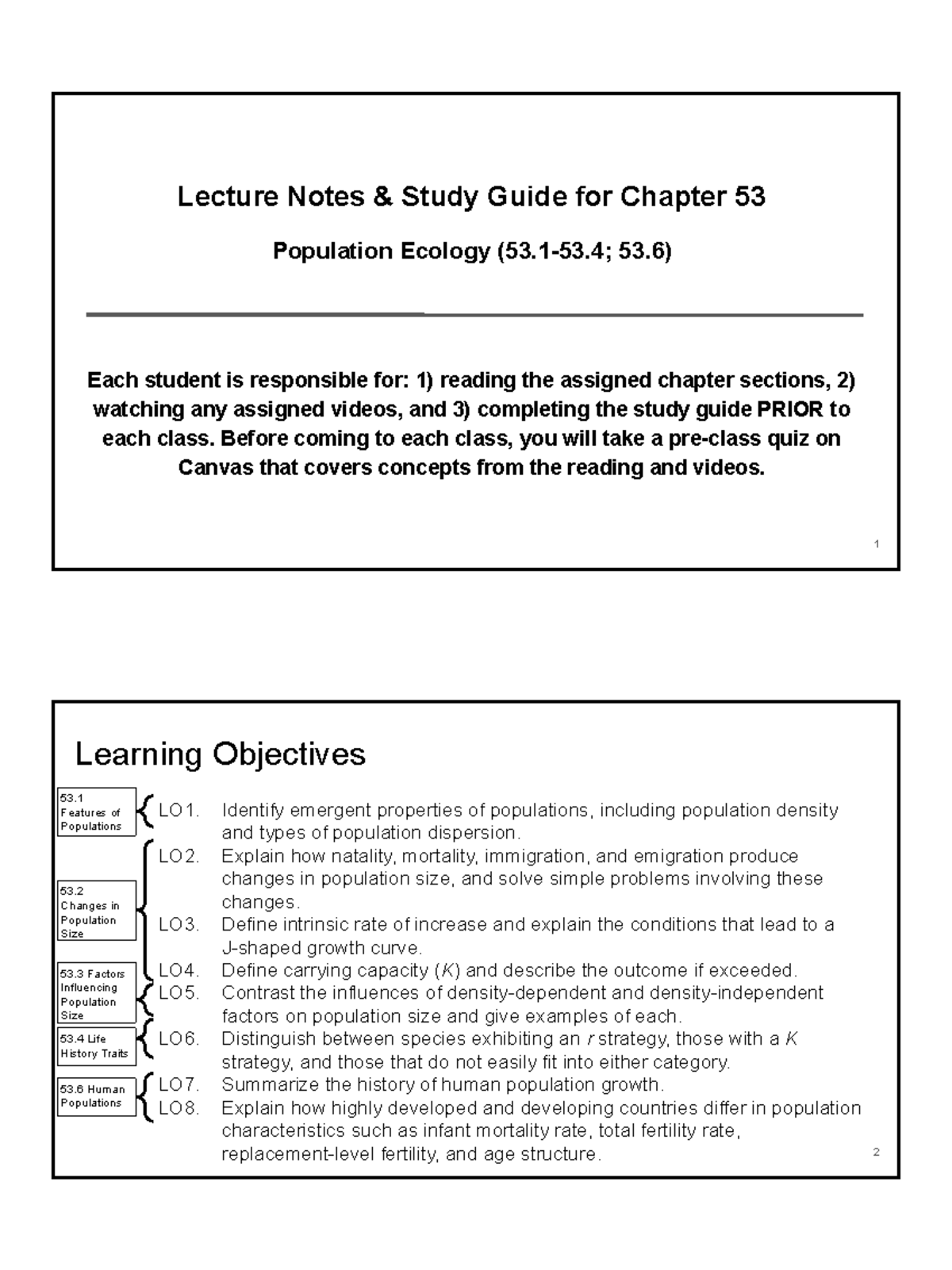 Chapter 53 Study Guide - Summary notes with powerpoint and attached ...