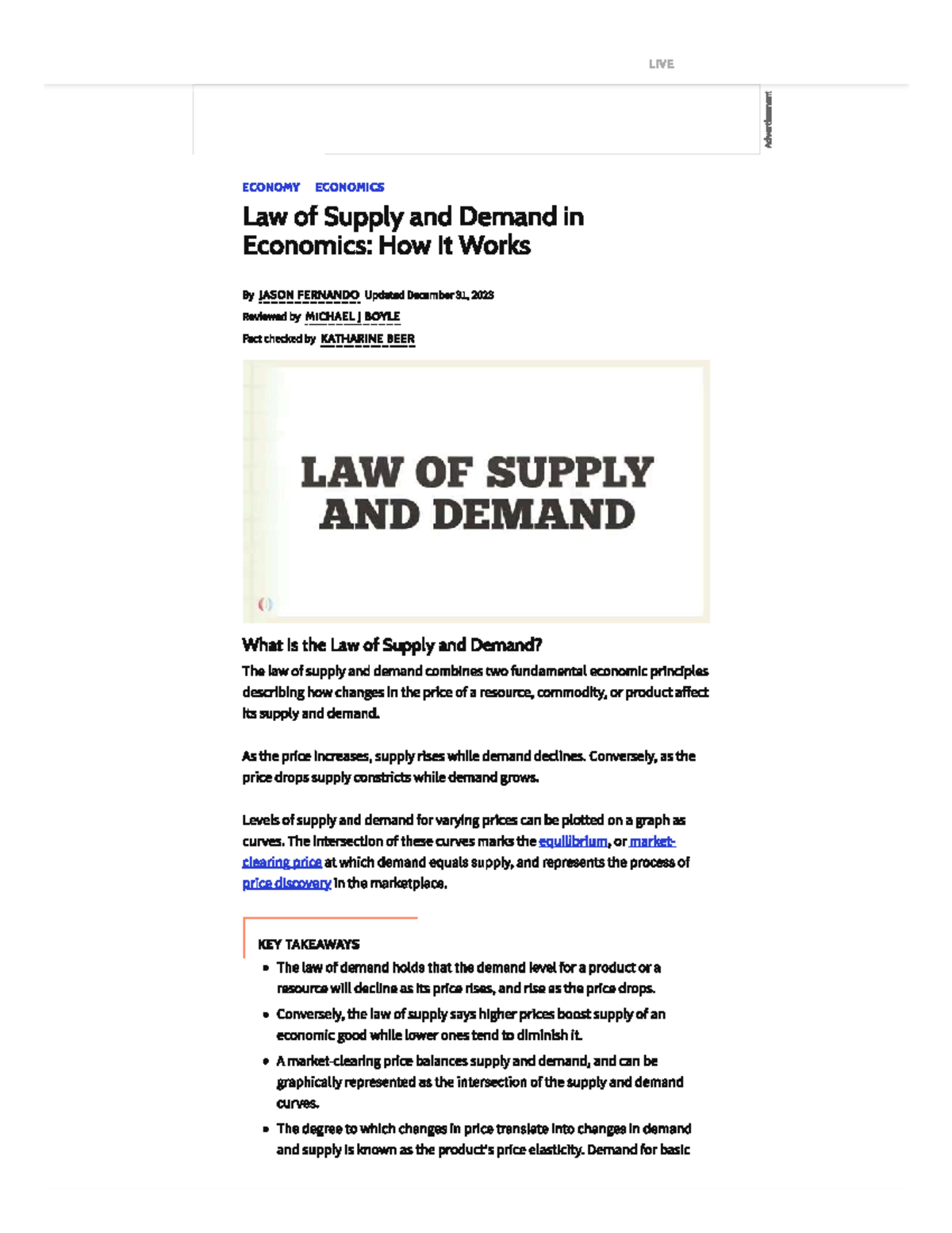 Law of supply and demand - CBA621 - Studocu