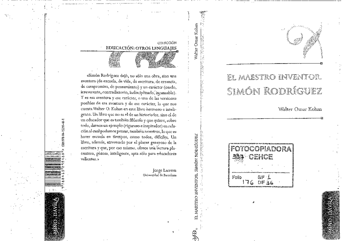 Kohan Walter - El maestro inventor - COLECCIÓN EDUCACIÓN: OTROS ...