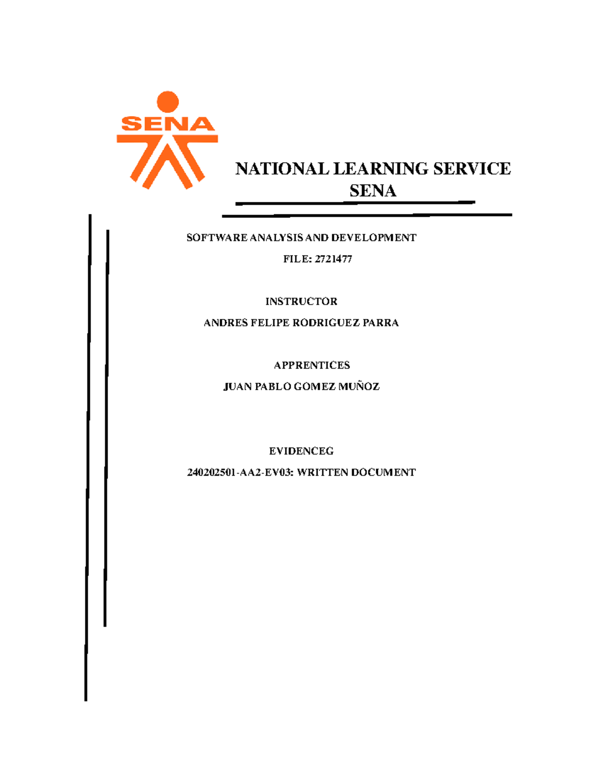 Documento Escrito Ingles 1 - NATIONAL LEARNING SERVICE SENA SOFTWARE ...