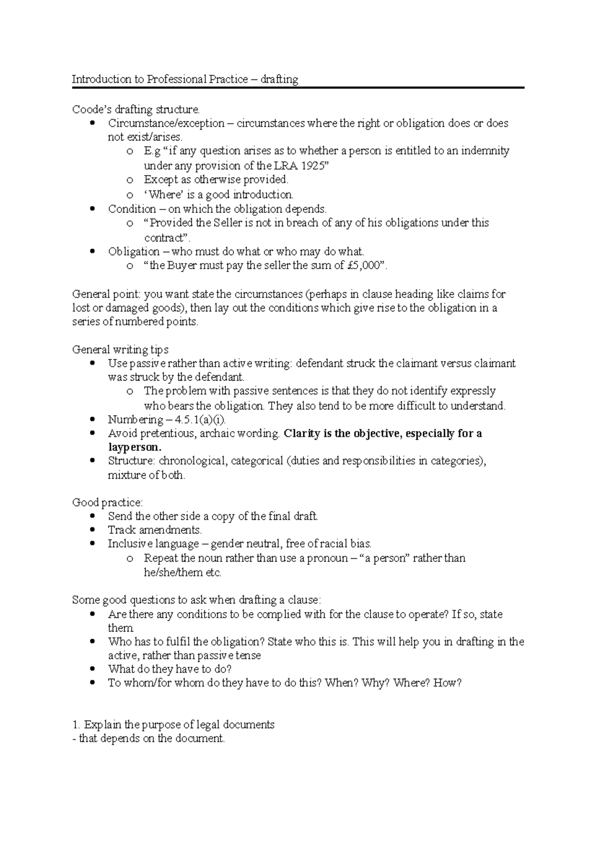 Drafting Notes - Introduction to Professional Practice – drafting Coode ...