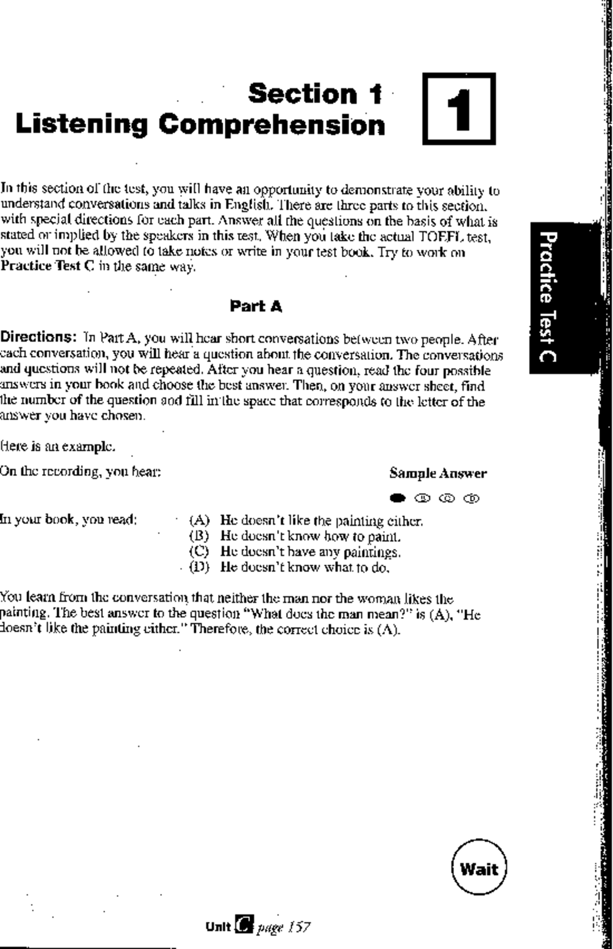 Practice Test C - ratahu - Practice Test C – Listening (Part A) 1. (A ...