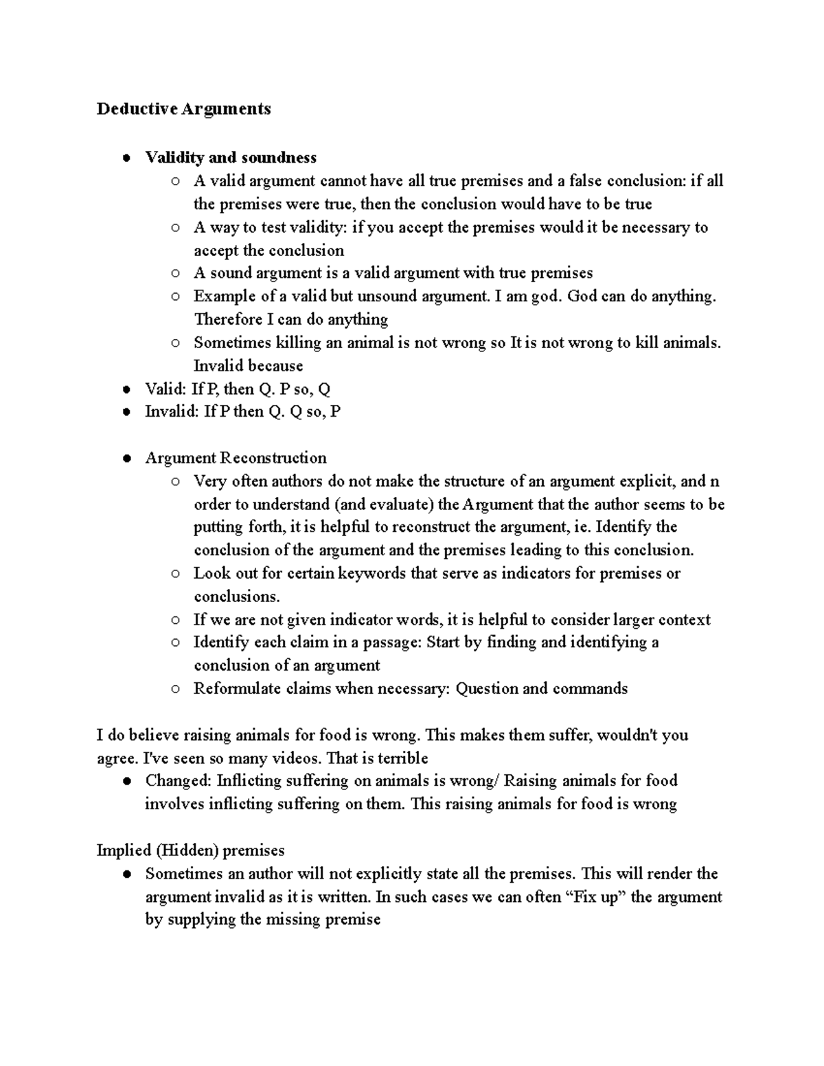 2 15 22 - Lecture Notes - Deductive Arguments Validity and soundness A ...