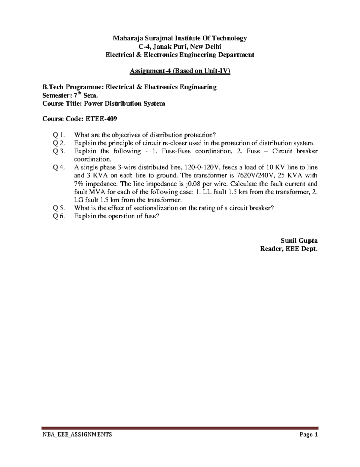 PDS Assignment 4 - NBA_EEE_ASSIGNMENTS Page 1 Maharaja Surajmal ...