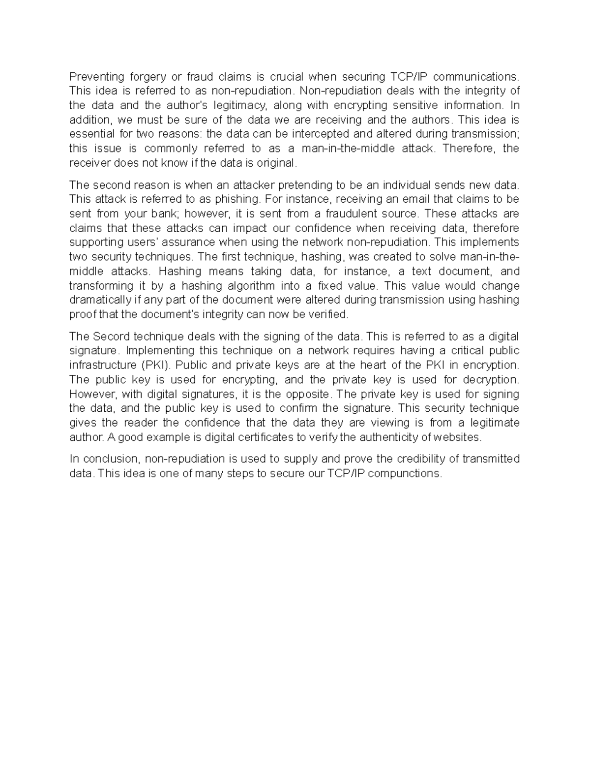 Cross D6 - Preventing forgery or fraud claims is crucial when securing TCP/IP communications ...