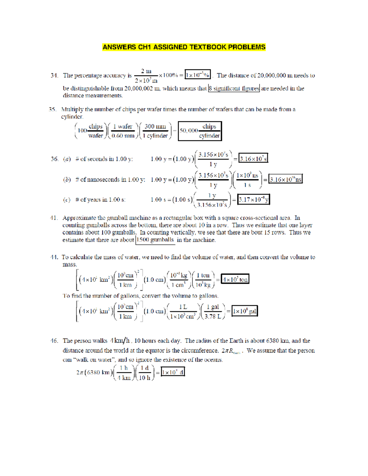 Answers CH1 Assigned Textbook Problems - US-WORLD 30 - ANSWERS CH1 ...