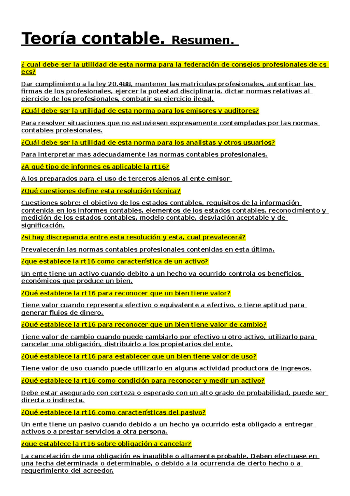 Teoria contable. resumen - Teoría contable. Resumen. ¿ cual debe ser la ...