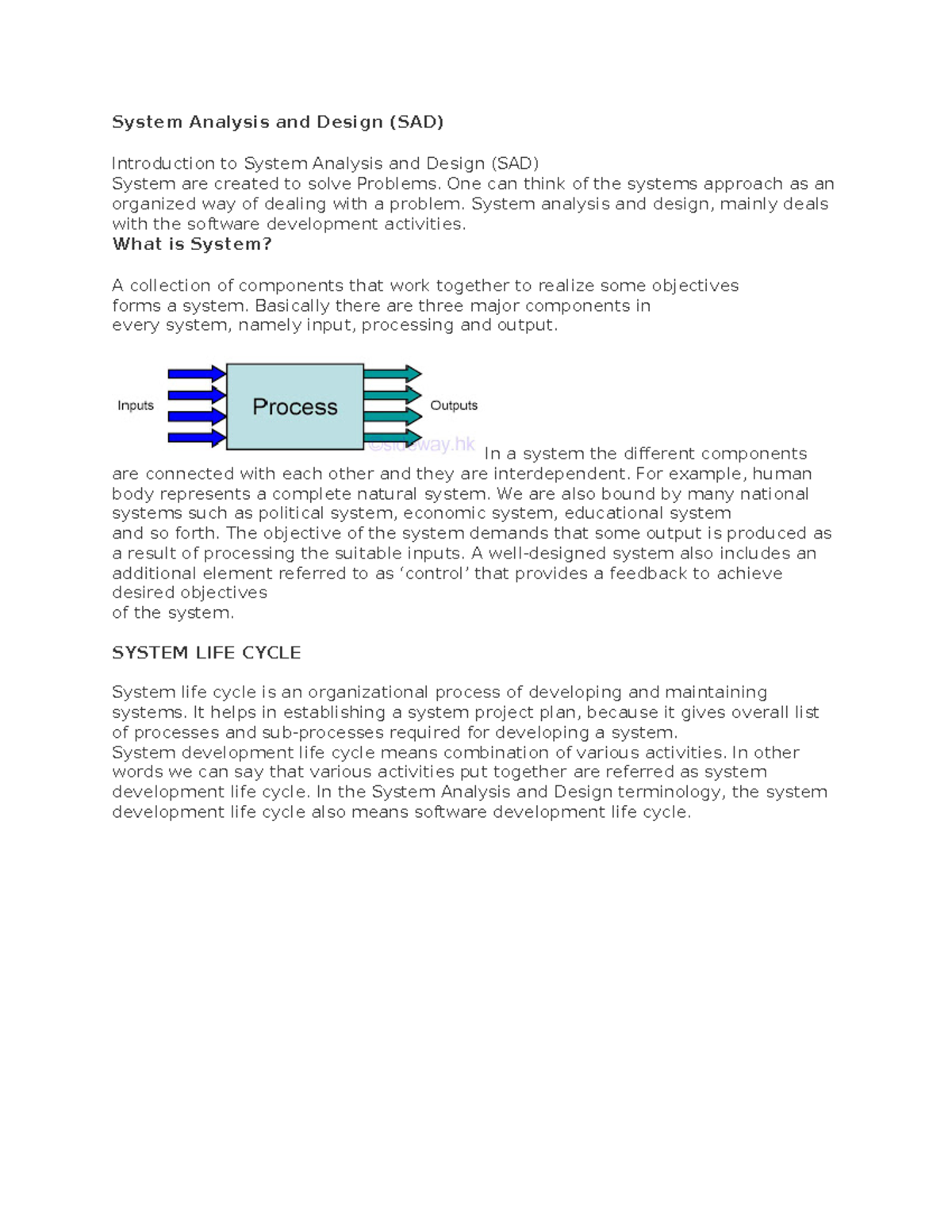 System Analysis and Design life cycle - System Analysis and Design (SAD ...