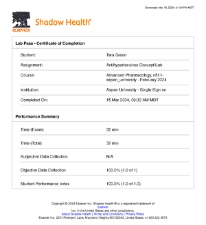M Norrod Module 4 - ShadowHealth© Focused Exam: Hypertension and Type 2 ...