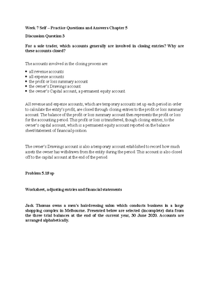 Week 9 Tutorial Solutions - Week 9 Tutorial Solutions - Chapter ...