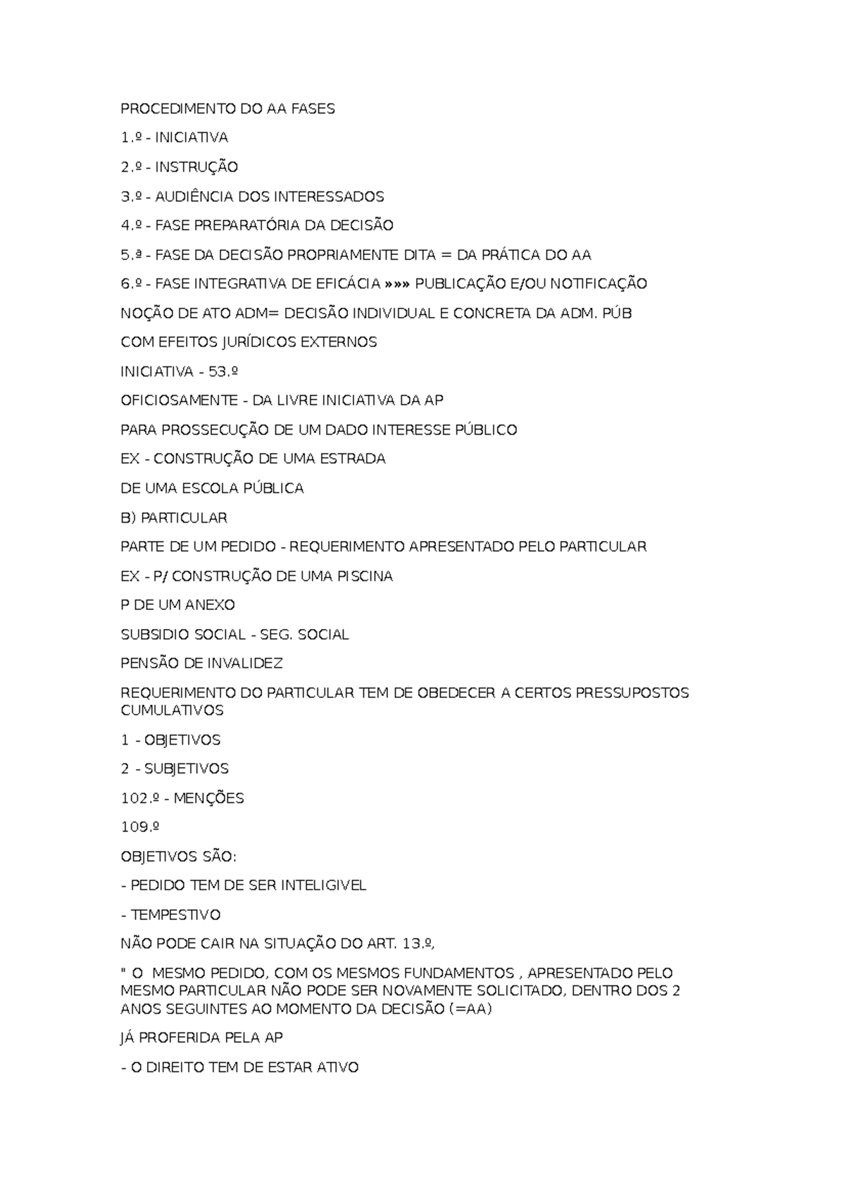 Procedimento DO AA Fases - PROCEDIMENTO DO AA FASES 1.º - INICIATIVA 2 ...