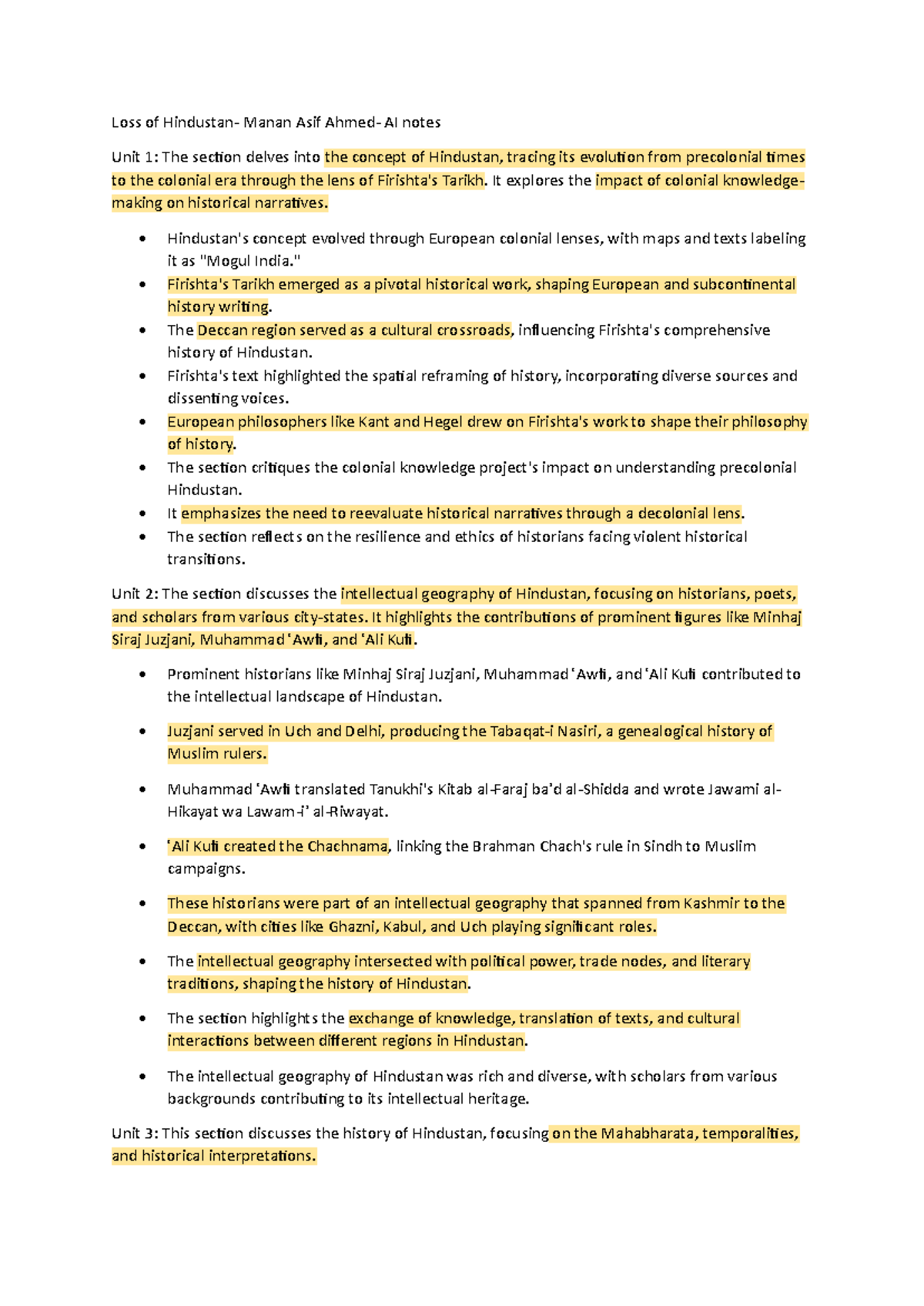 Loss of Hindustan- summary - Loss of Hindustan- Manan Asif Ahmed- AI ...