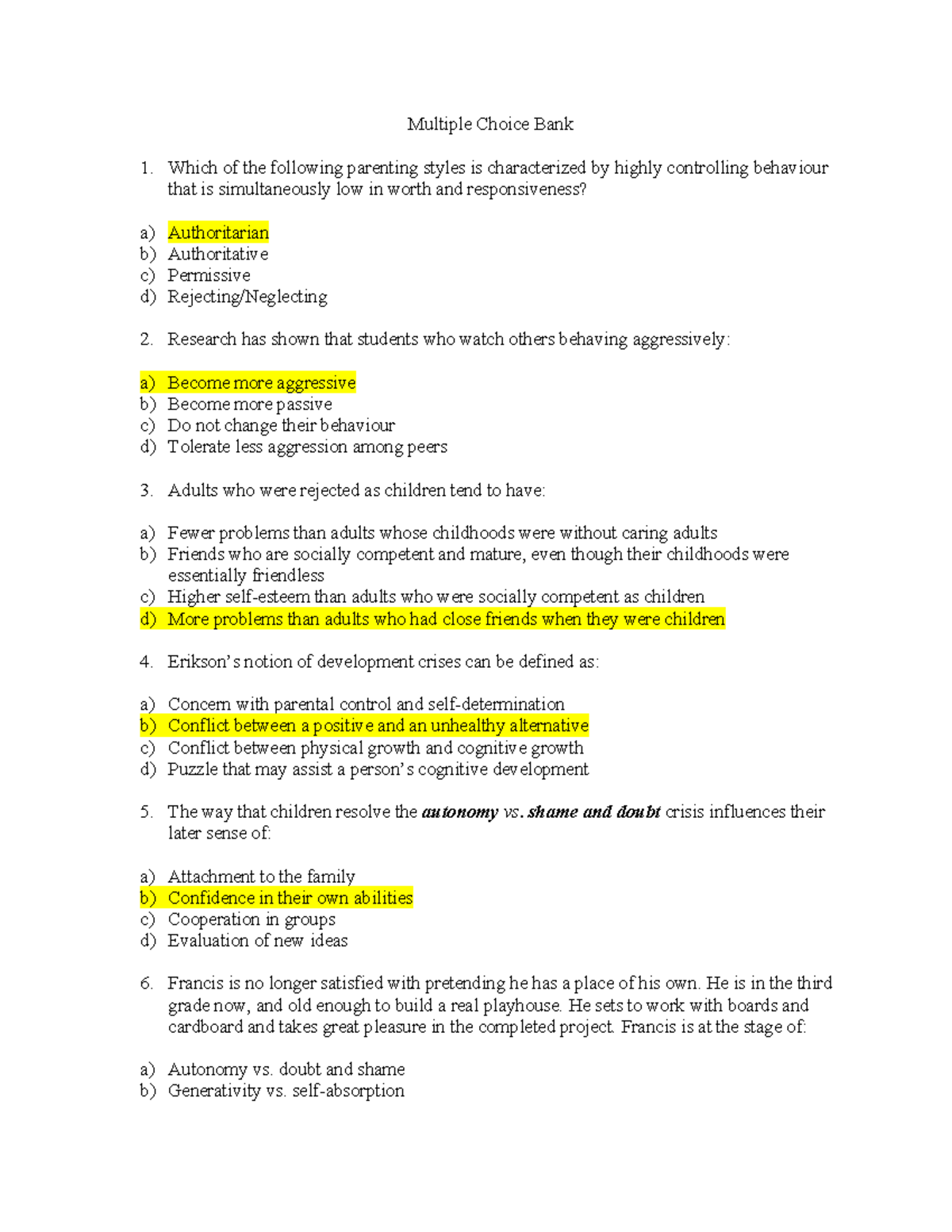 Multiple Choice Bank Modules 1-4 - Multiple Choice Bank Which of the ...