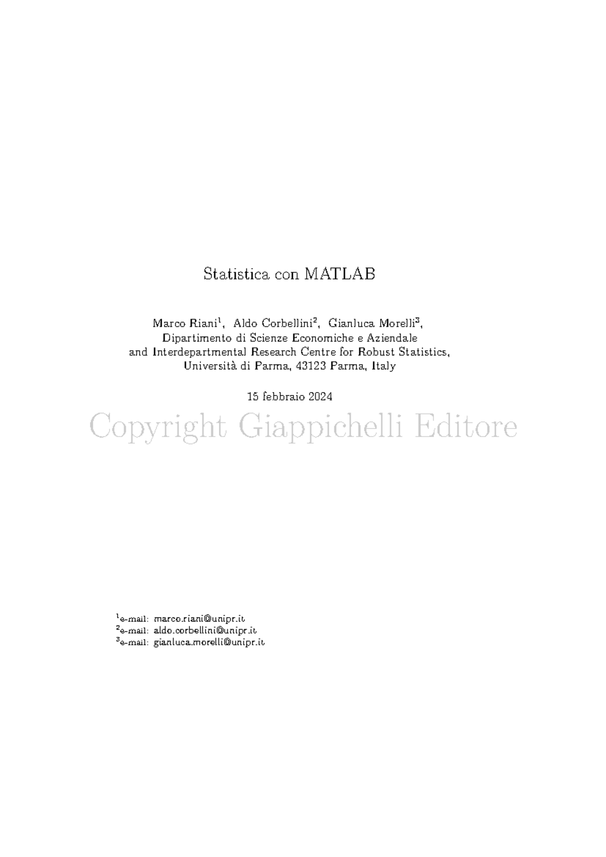 Introduzione a Matlab unlocked - Copyright Giappichelli Editore ...