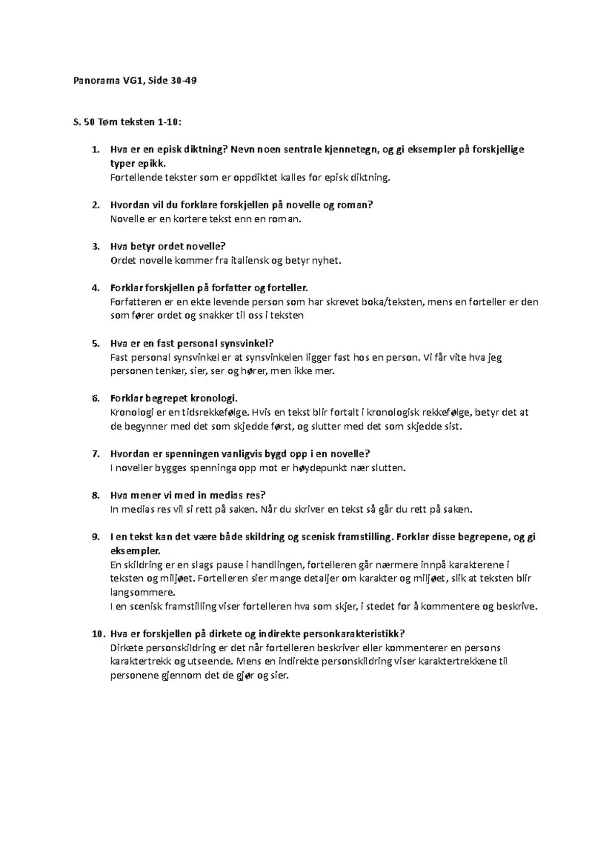 Oppgaver - Panorama VG1 - S. 50-51 - Panorama VG1, Side 30- S. 50 Tøm ...