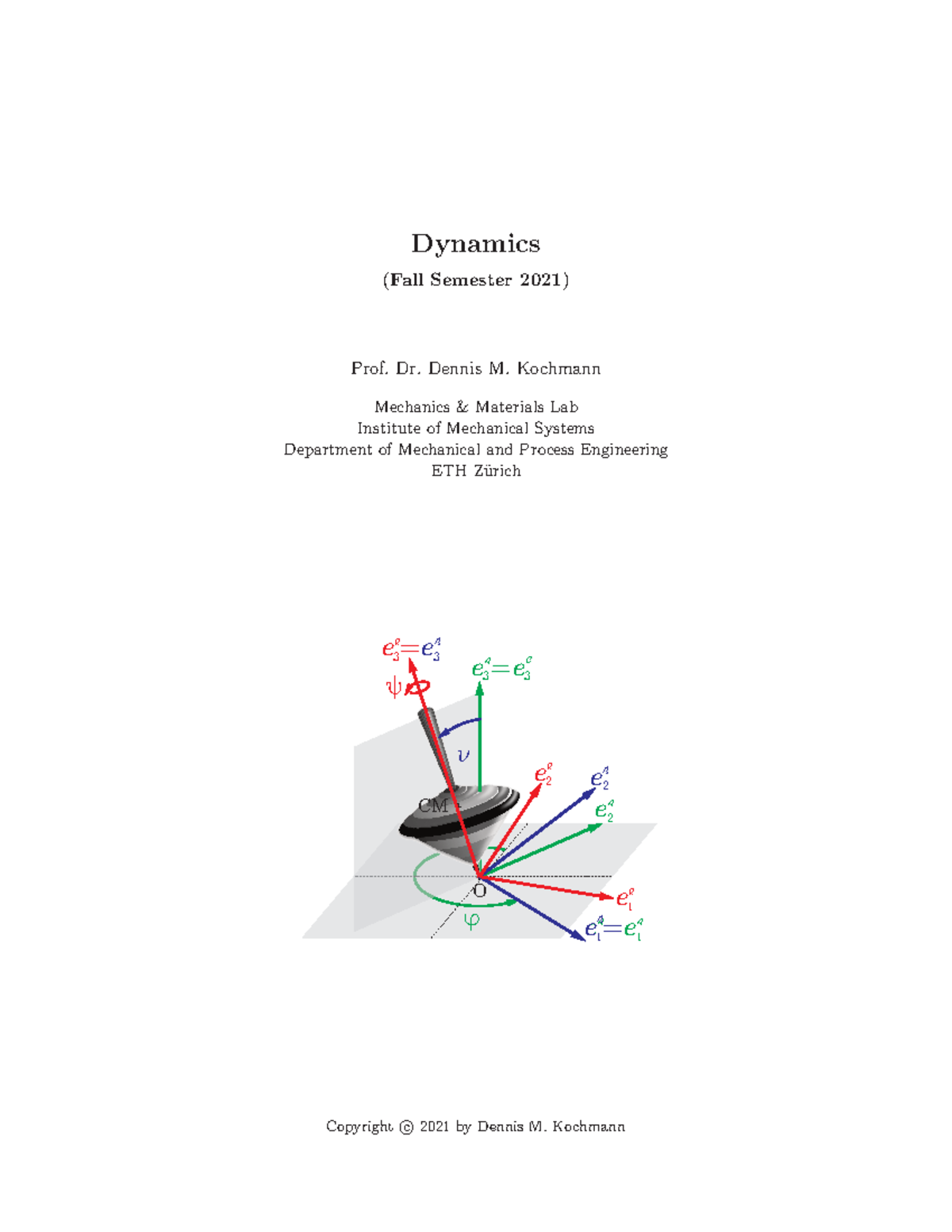 Dynamics Engr 243 Part A Dynamics Fall Semester 2021 Prof Dr