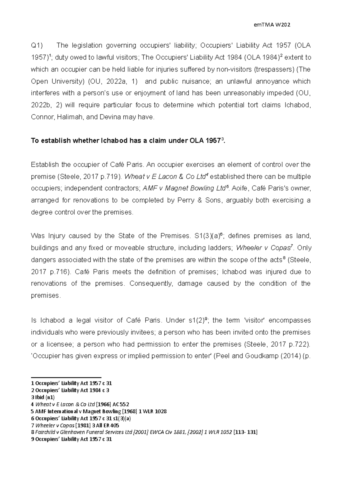 Tma04 -w202 - W202 - 90% emTMA - Q1) The legislation governing ...