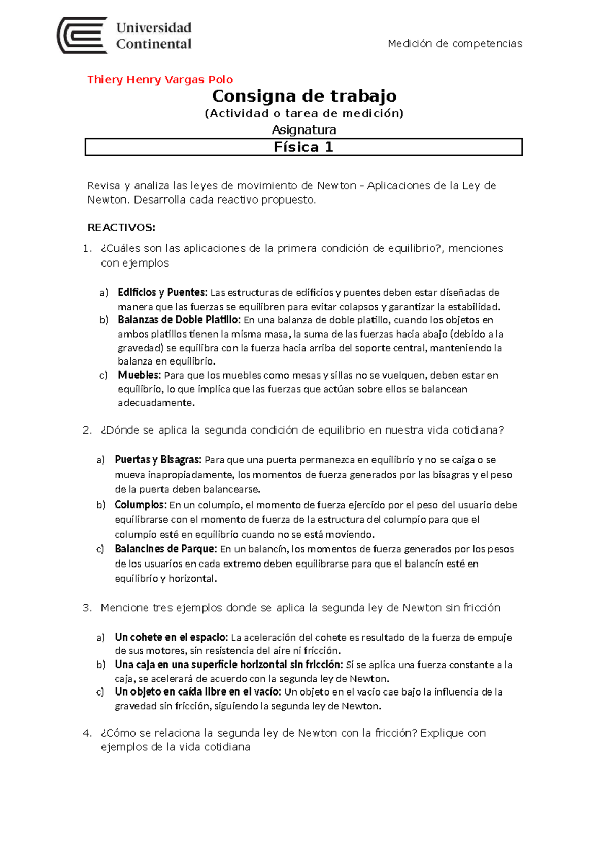 Medición por competencia - Medición de competencias Thiery Henry Vargas Polo Consigna de trabajo ...