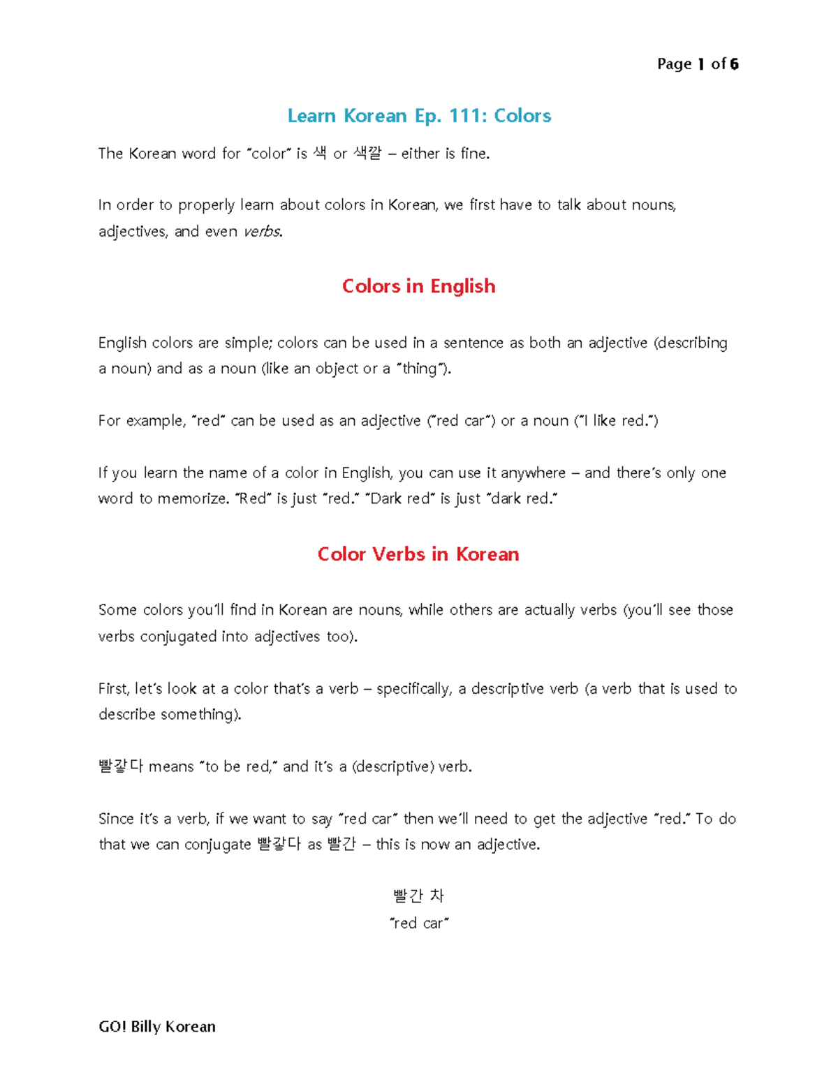 cores em coreano - Learn Korean Ep. 111: Colors The Korean word for ...