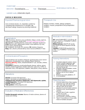 Medication card Vistaril - STUDENT NAME MEDICATION Vistaril Trade ...