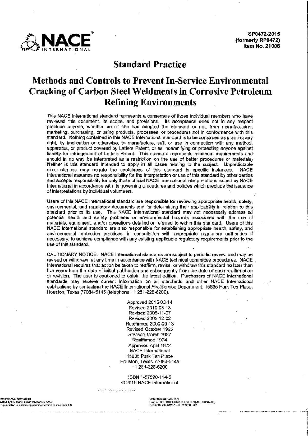 SP0472 Avoiding Caustic Stress Corrosion Cracking of Refinery Equipment ...