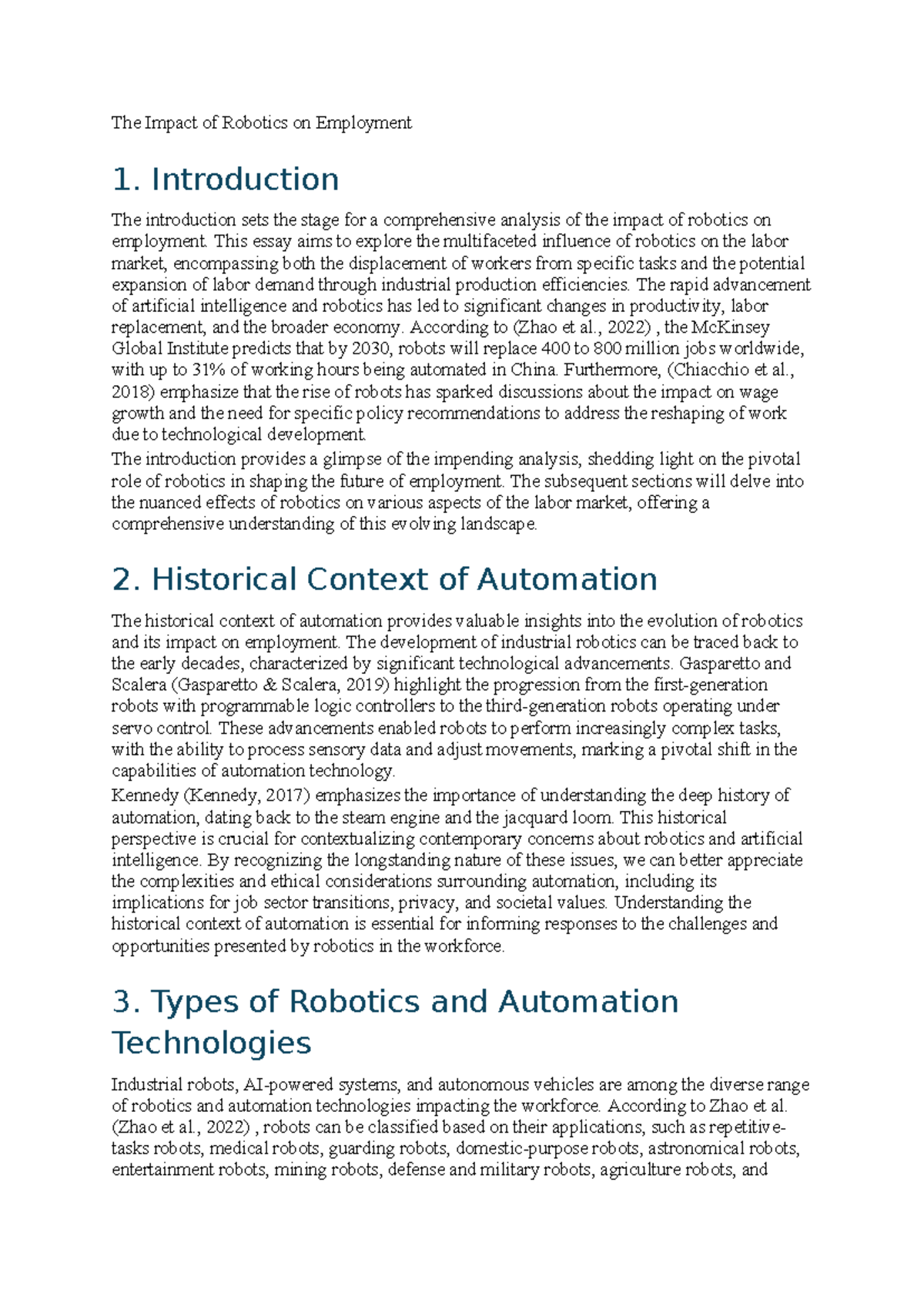 Robotics - research paper - The Impact of Robotics on Employment 1 ...