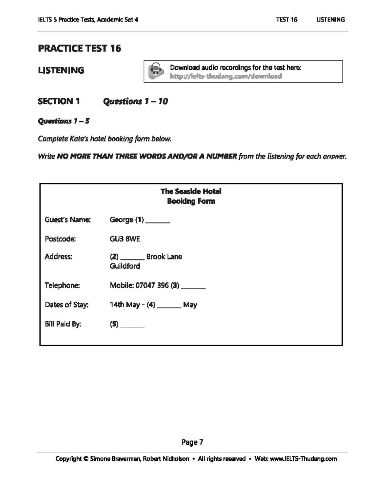 TEST 1 - L - IELTS PRAC - IELTS Reading - Studocu