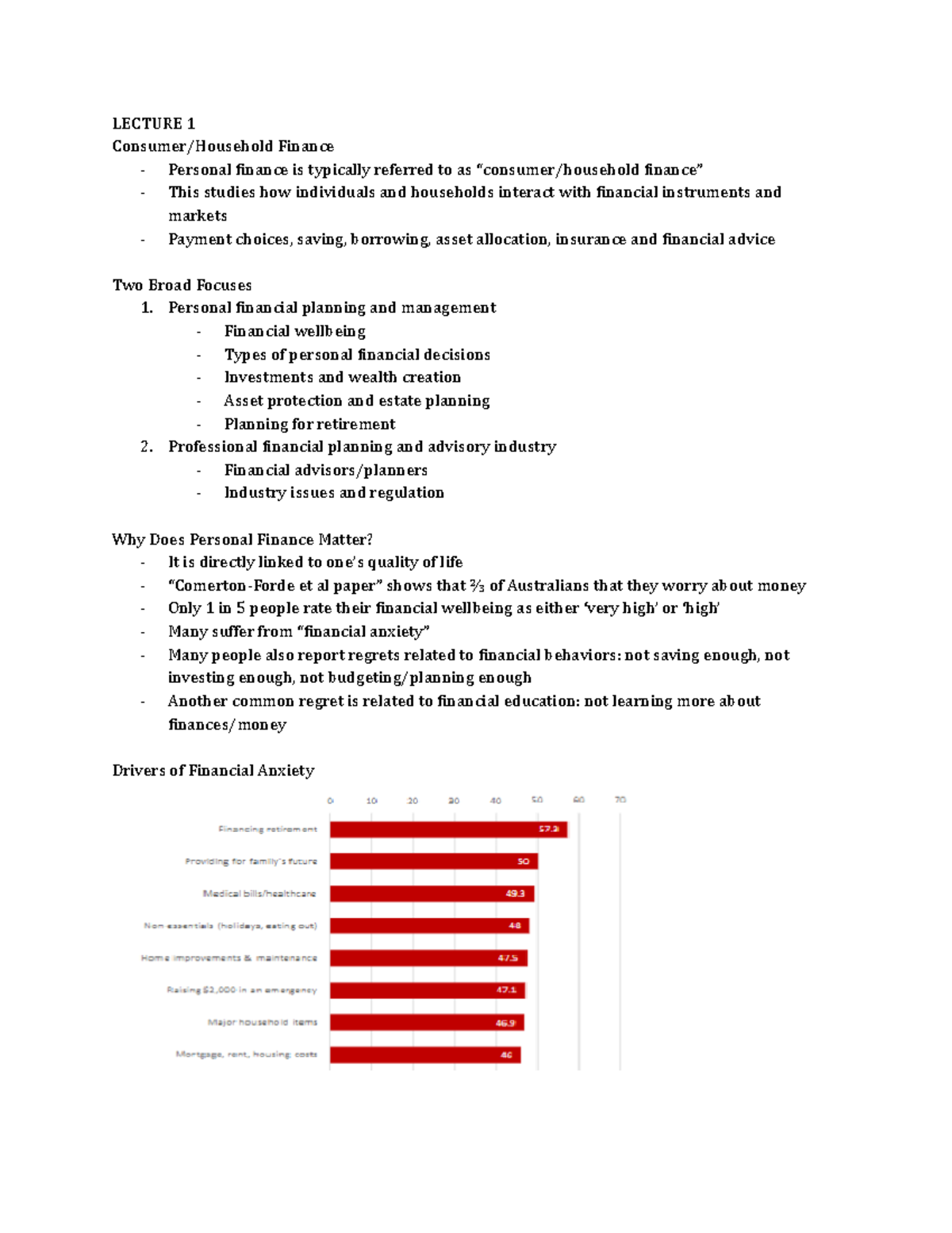 IPF Week 1 - 6 - Review for MST - LECTURE 1 Consumer/Household Finance ...