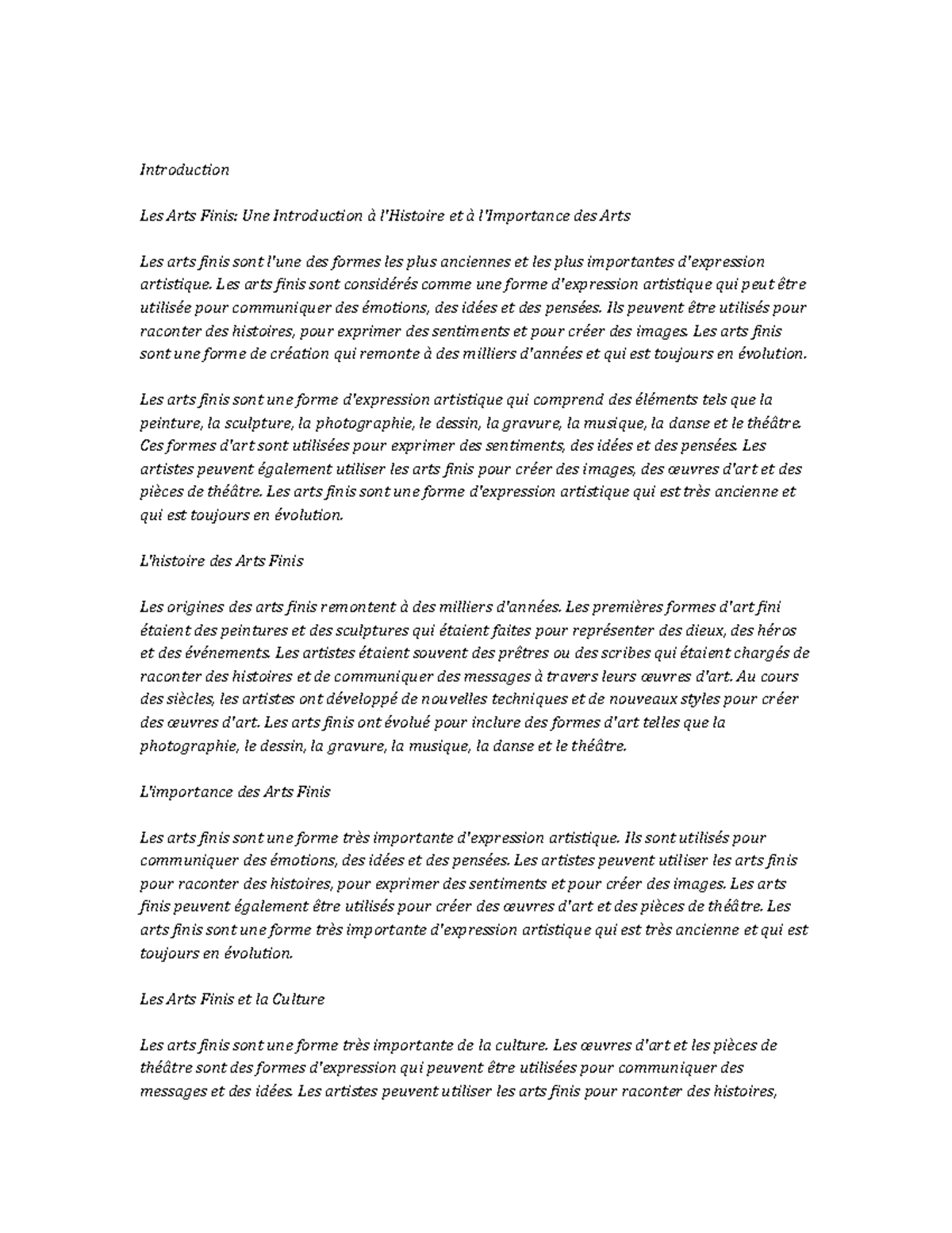 Fine Arts Study Notes - Introduction Les Arts Finis: Une Introduction à ...
