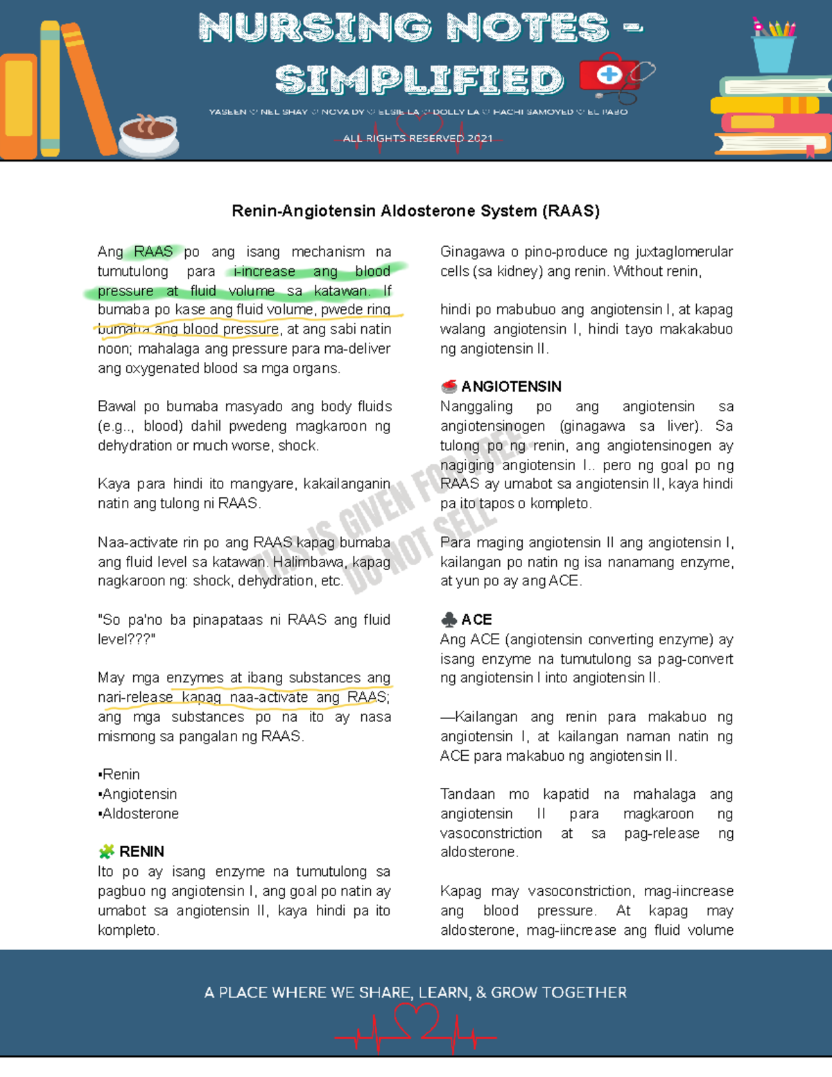 RAAS-Renin-Angiotensin Aldosterone System - If bumaba po kase ang fluid ...