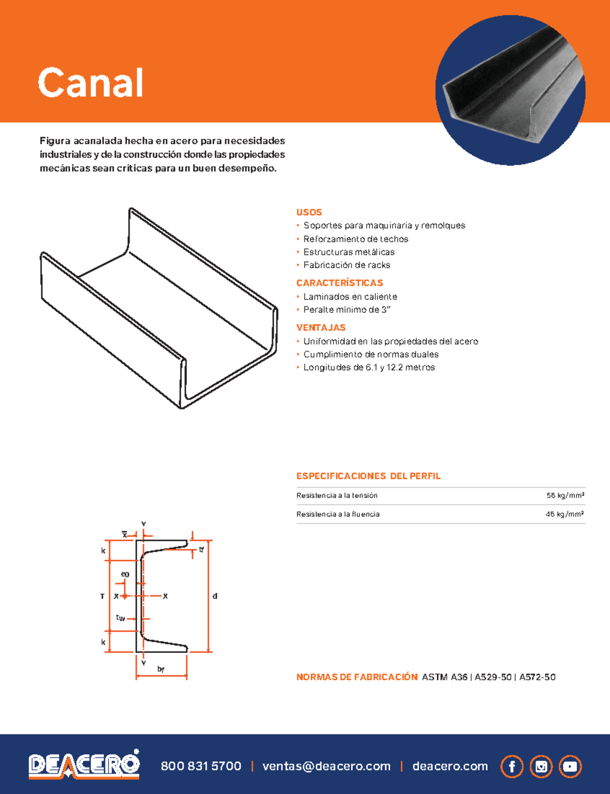 Canales-estructurales-deacero-ficha-tecnica - 800 831 5700 | ventas ...